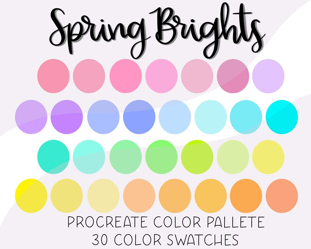 Spring Brights, Procreate Palette, Color Swatches, Digital Color ...