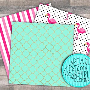Flamingo Digital Paper, Flamingo Background, Tropical Pattern, Flamingo ...