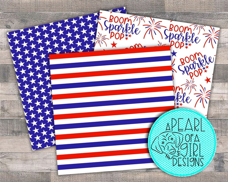 Stars & Stripes Digital Paper, Scrapbook, 4th of July, Patriotic, USA ...