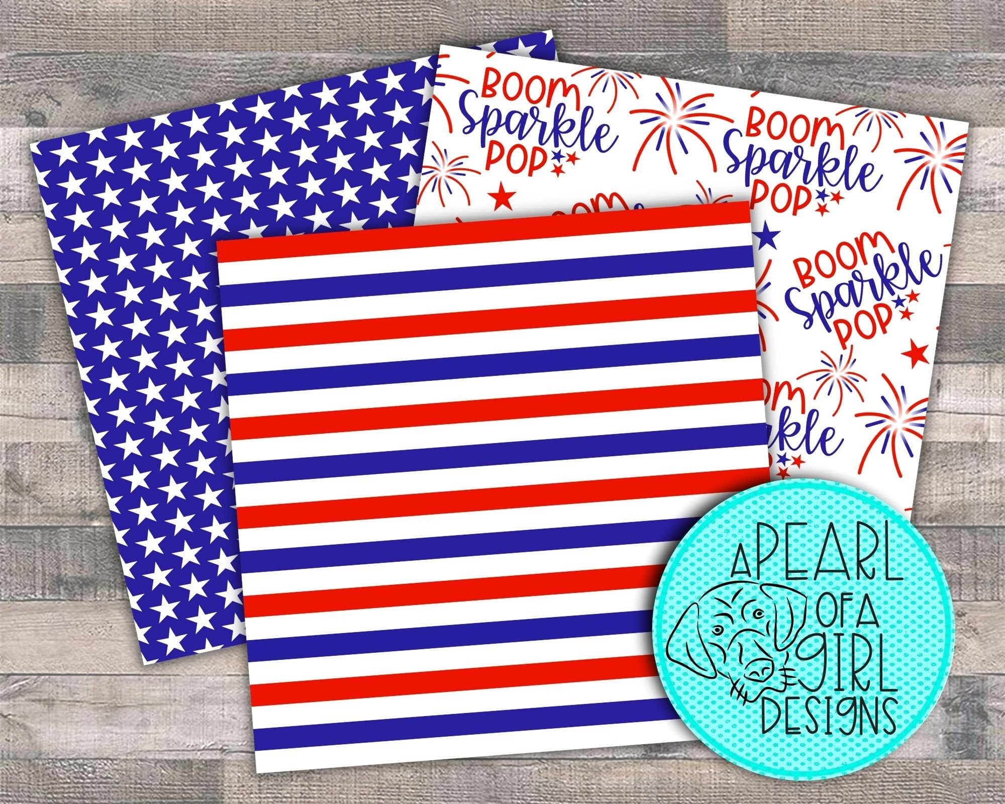 Stars & Stripes Digital Paper, Scrapbook, 4th of July, Patriotic, USA ...