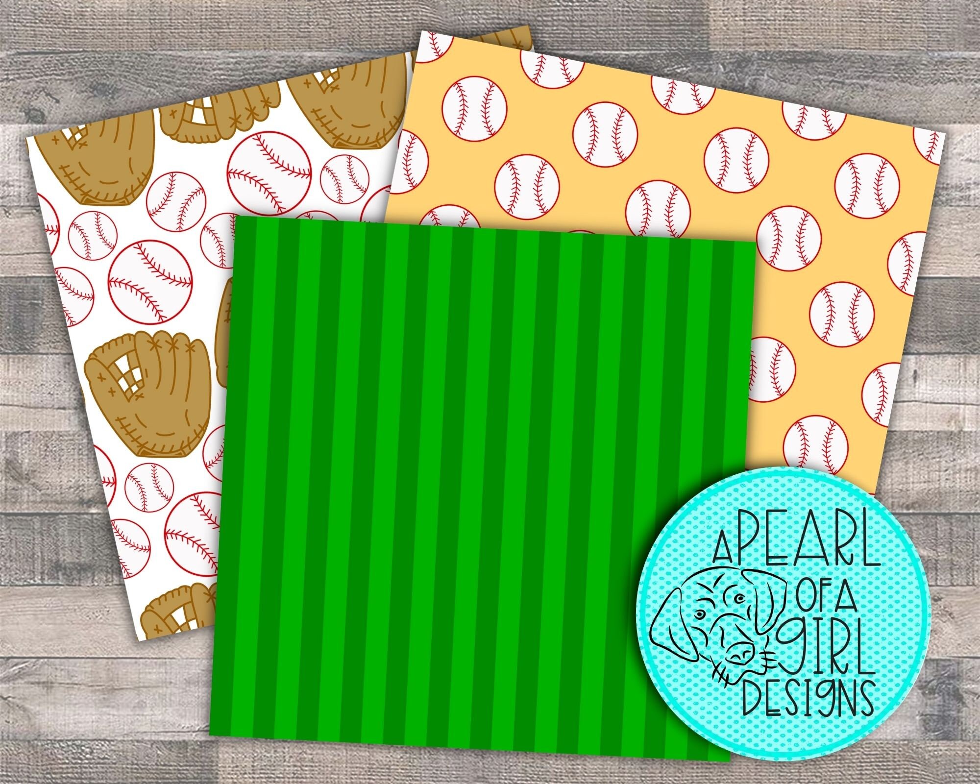 Play Ball Digital Paper Pack, Baseball Printable Paper, Scrapbook ...
