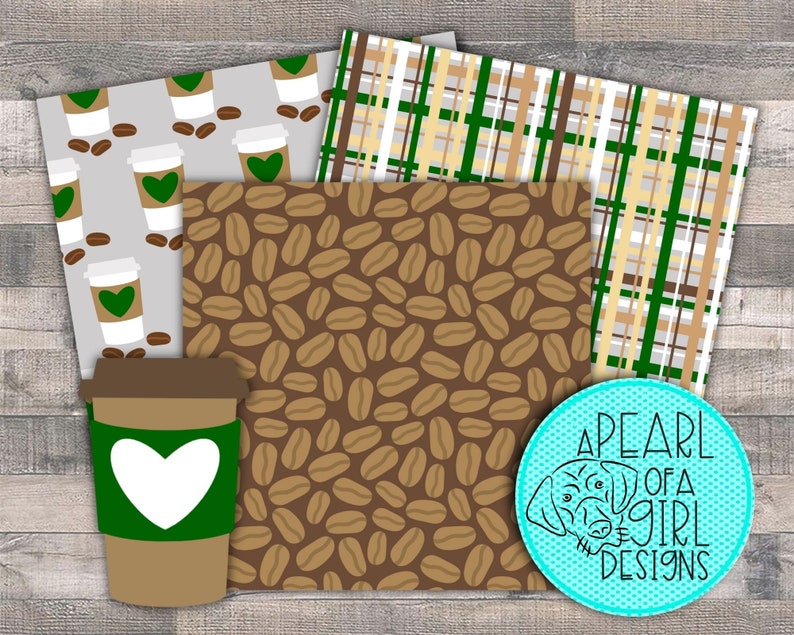Coffee Lover Digital Paper Pack, Printable Paper, Coffee Paper ...