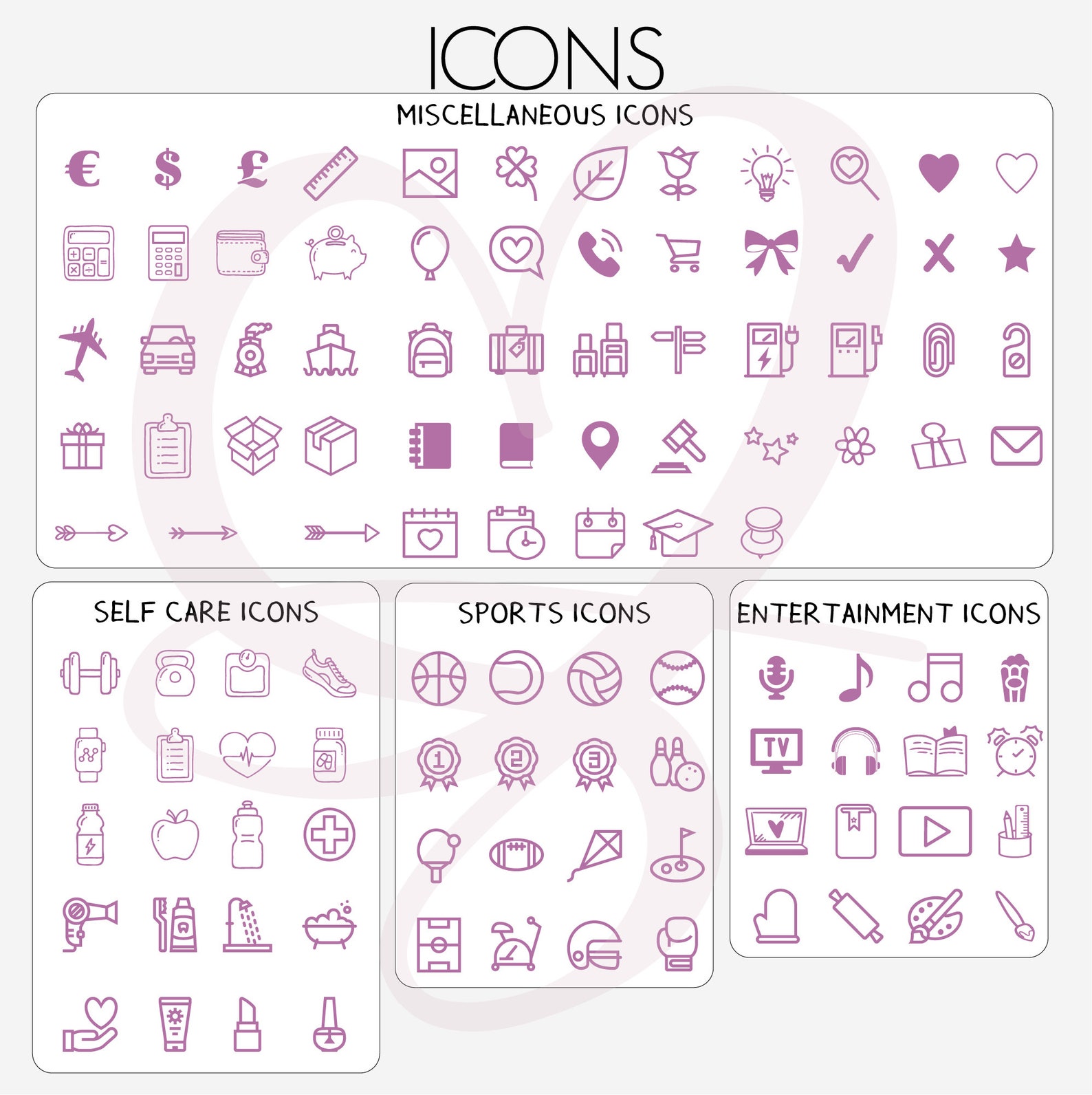 Planner Widgets and Icons | the Purple One | Digital for Goodnotes ...