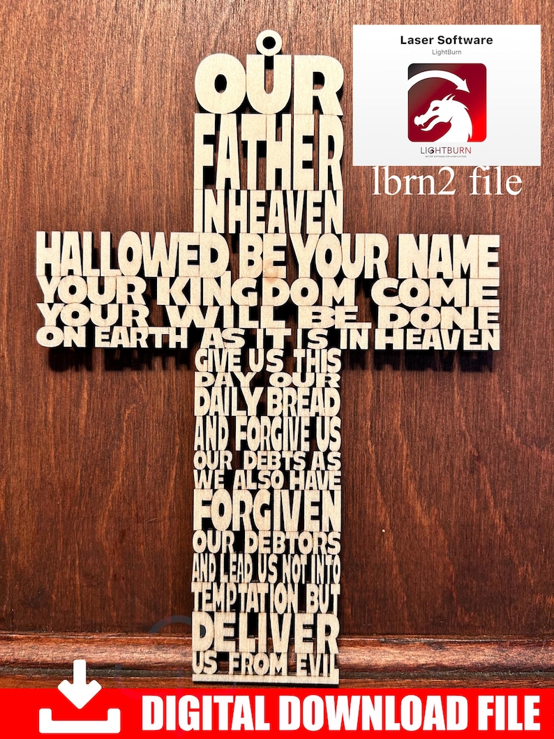 The Lords Prayer Lightburn Cut File (ESV Version) - Etsy