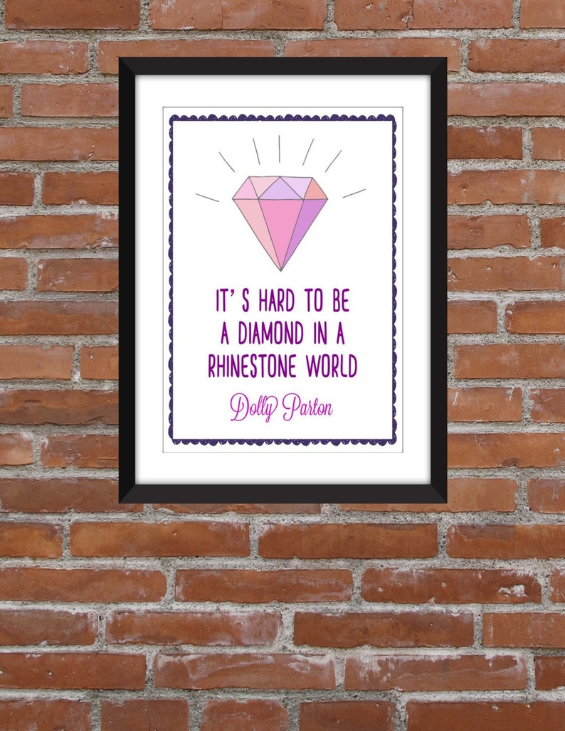 Dolly Parton Diamond In A Rhinestone World Unframed Print Etsy