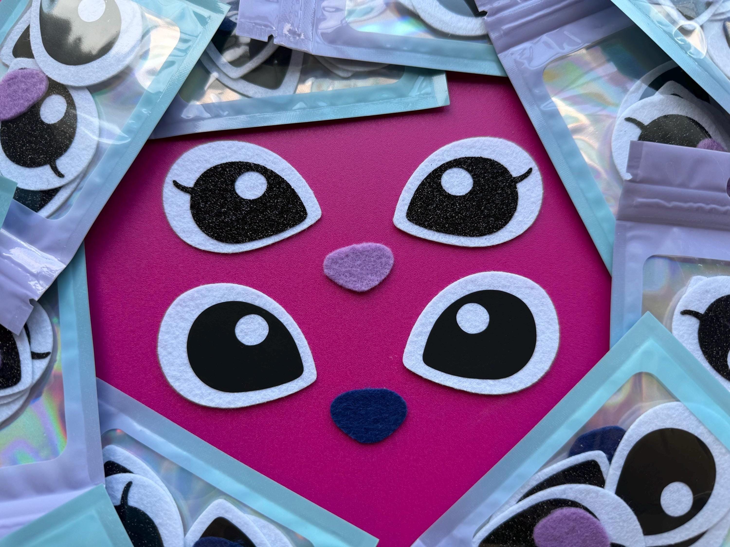 Blue and Pink Alien Face - Etsy