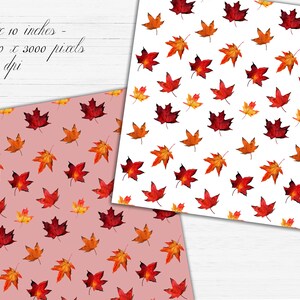 Watercolor Autumn Digital Paper Pack/ Seamless Patterns With Autumn ...