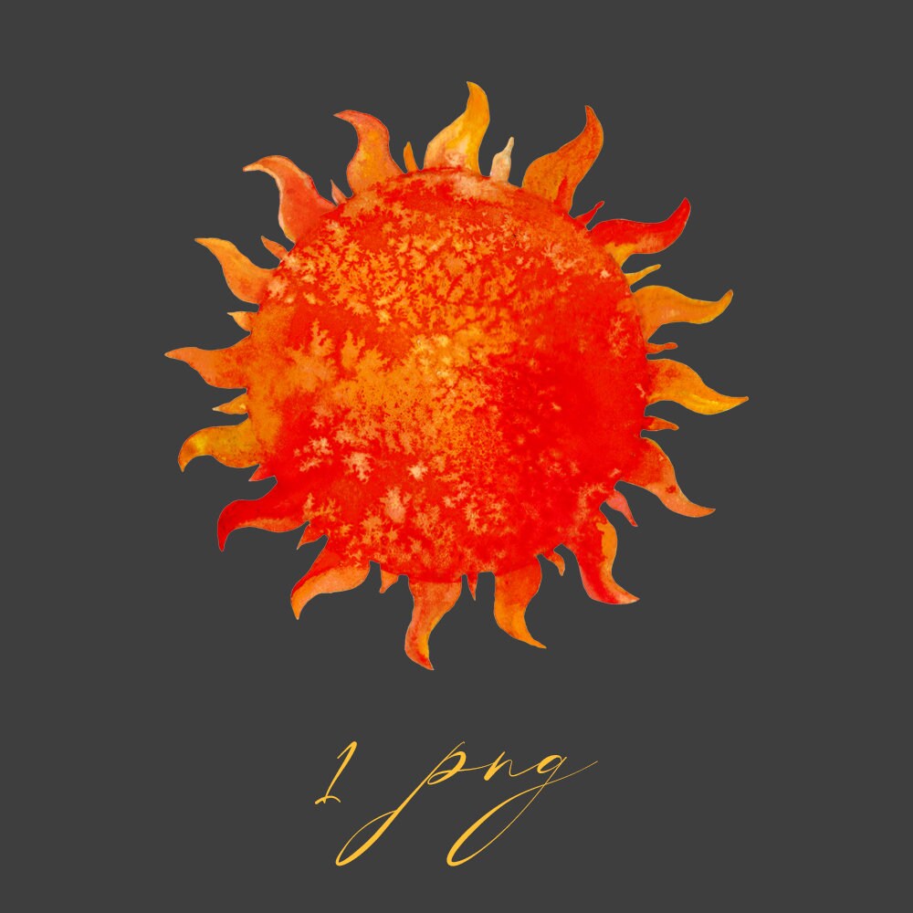 Watercolor Sun PNG Clipart, Hand Painted Yellow Orange Warm Sun, Summer ...