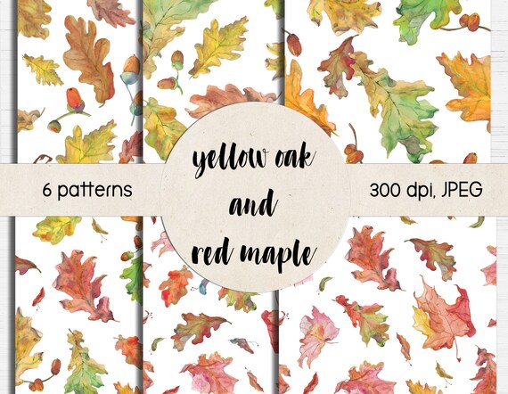 Watercolor Autumn Leaves Digital Paper Pack/ Seamless Patterns - Etsy