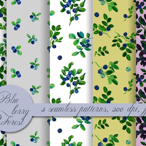 Watercolor Berries Seamless Pattern Berry Digital Paper - Etsy