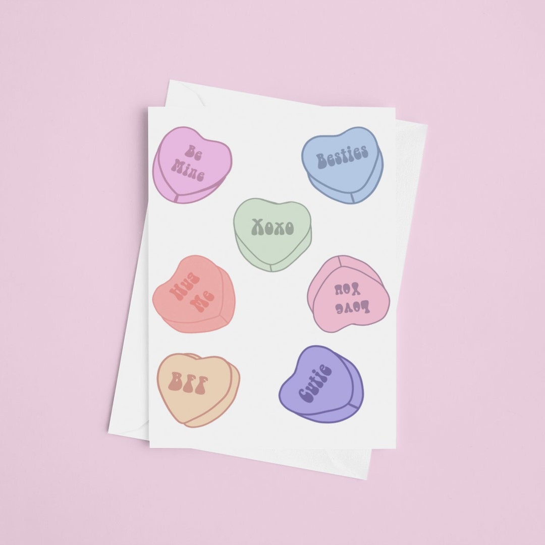 Valentine's Day Candy Hearts Greeting Card | Valentine Card | Candy ...