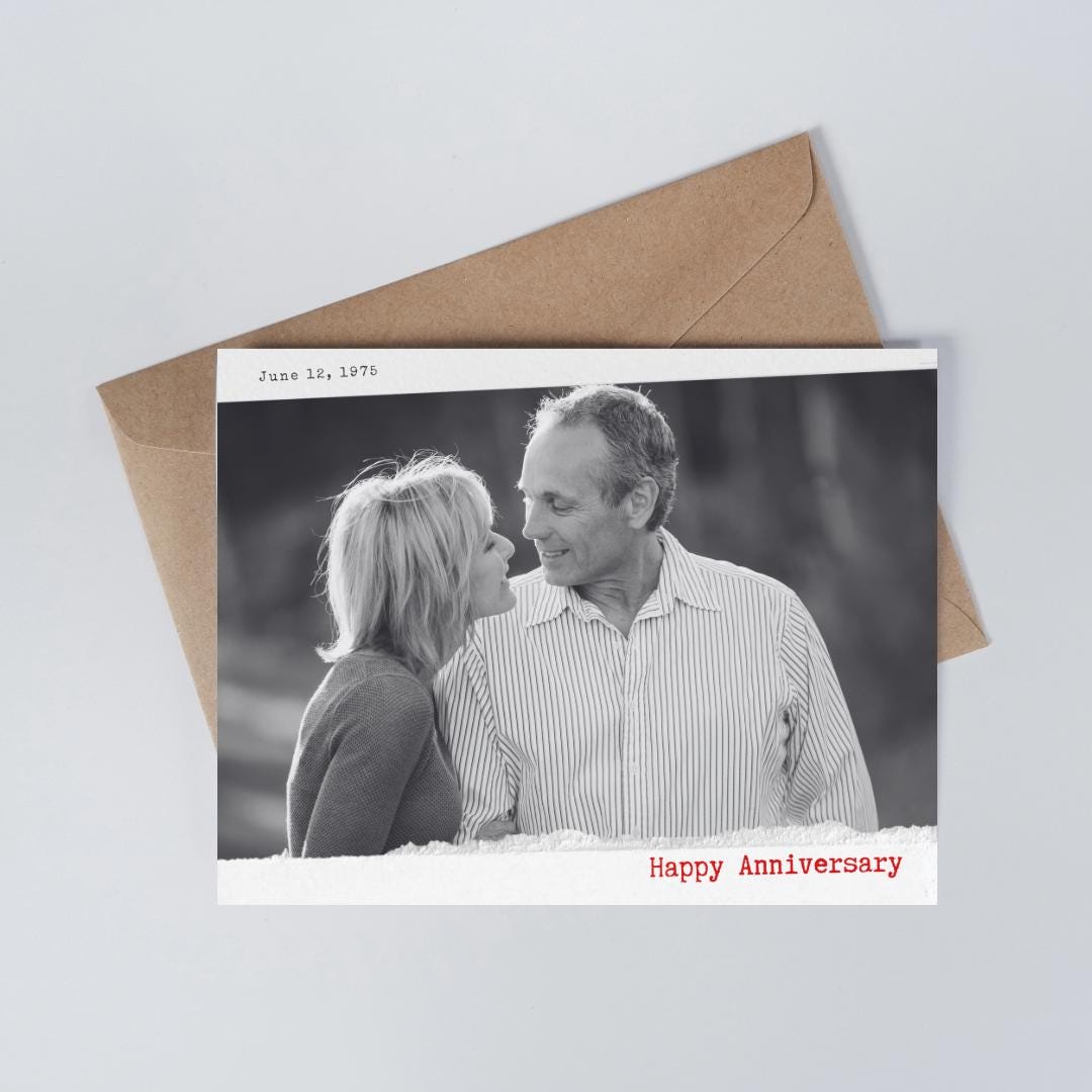 Personalized Photo Anniversary Card | Customized Anniversary Cards ...