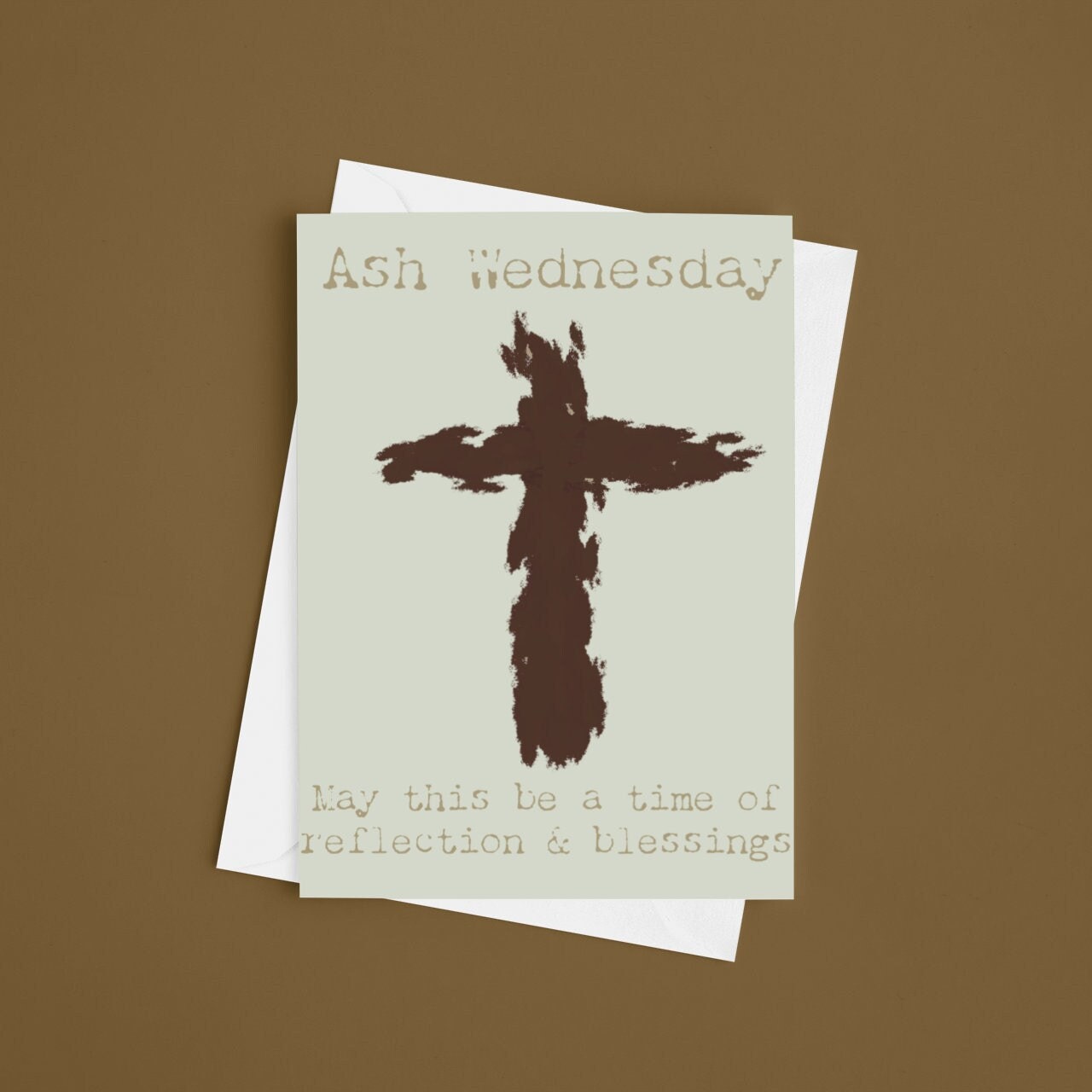 Blank Happy Ash Wednesday | Lent Blessing Card | Personalized Ash ...