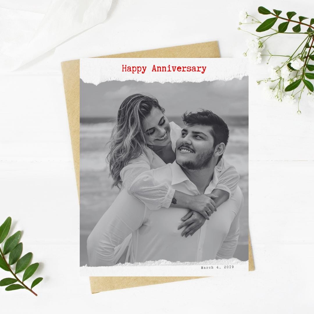 Personalized Photo Anniversary Card | Customized Anniversary Cards ...