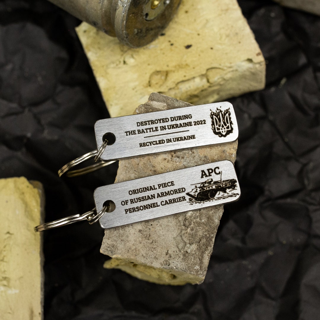 Keychain Gift From Ukraine, Custom Mens Key Chain, Piece of Armored ...