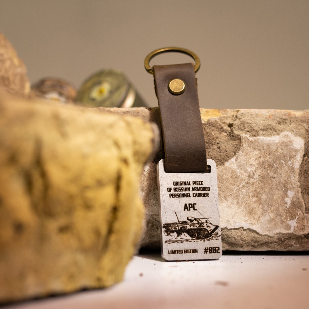 Ukraine War Trophy, Recycled Tank Skin Key Chain, Military Keychain ...