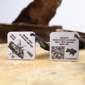 Piece of Russian Tank Recycled in Ukraine, Paracord Keychain, Gift for ...