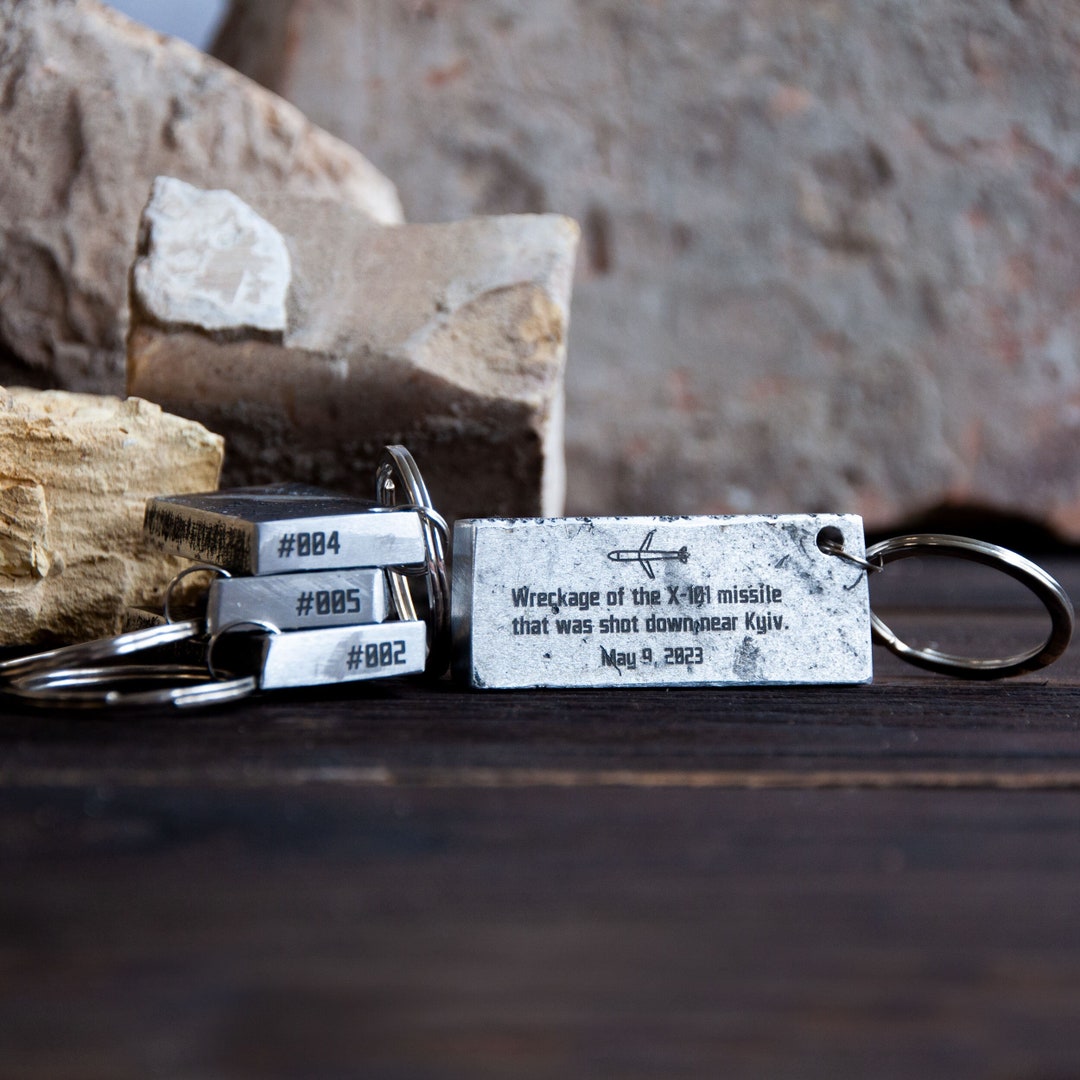 Ukrainian Brutal Mens Keychain Real Missile Piece Recycled in Ukraine ...