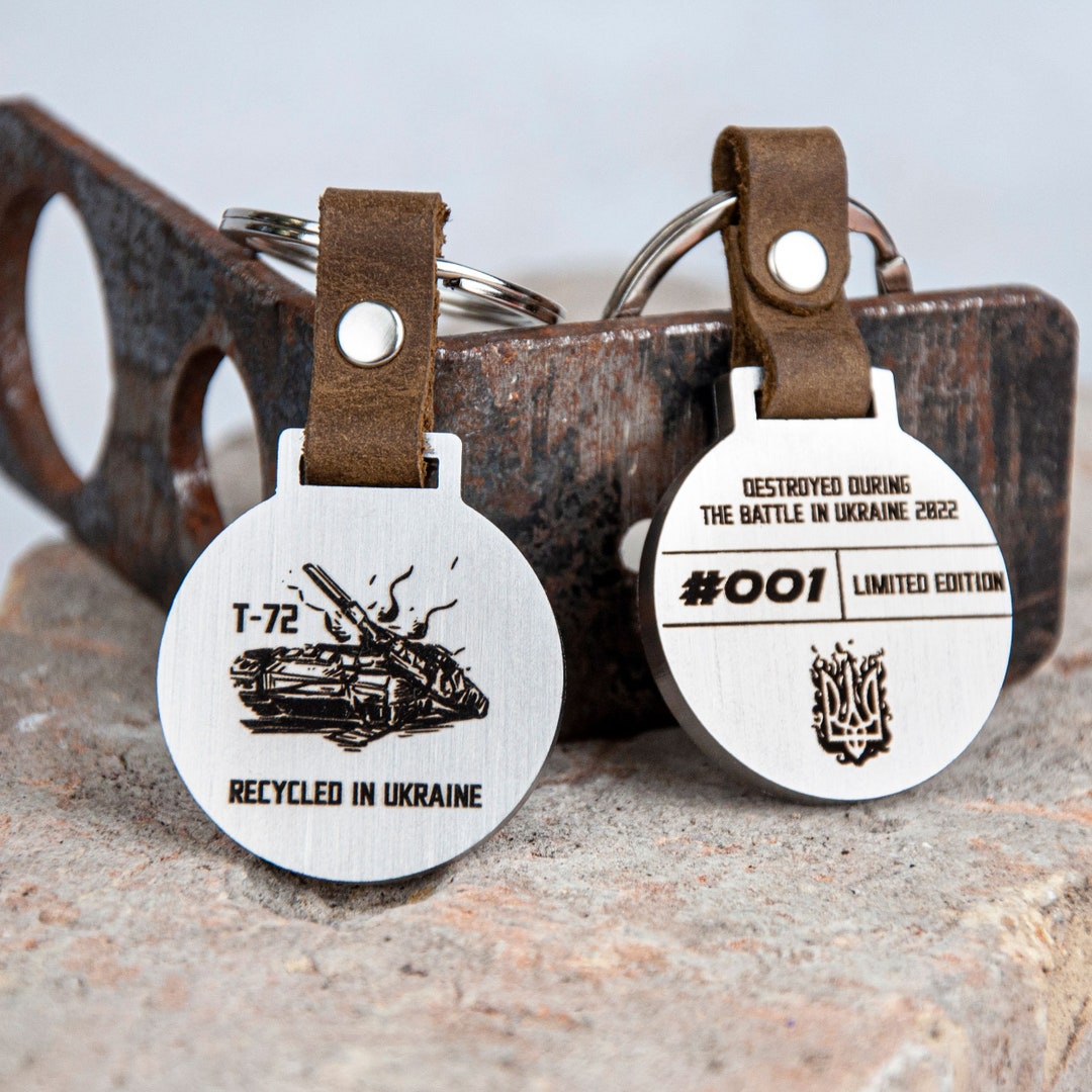 Ukrainian Keychain for Men, Gift From Ukraine, Piece of Real Russian ...