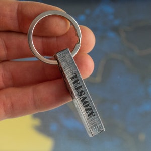 Trident Keychain, Tryzub Gift From Ukraine, Personalized Bar Key Fob ...