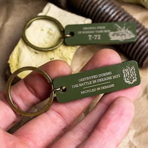 Piece of Russian Tank Keychain, Destroyed Tank Recycled in Ukraine ...