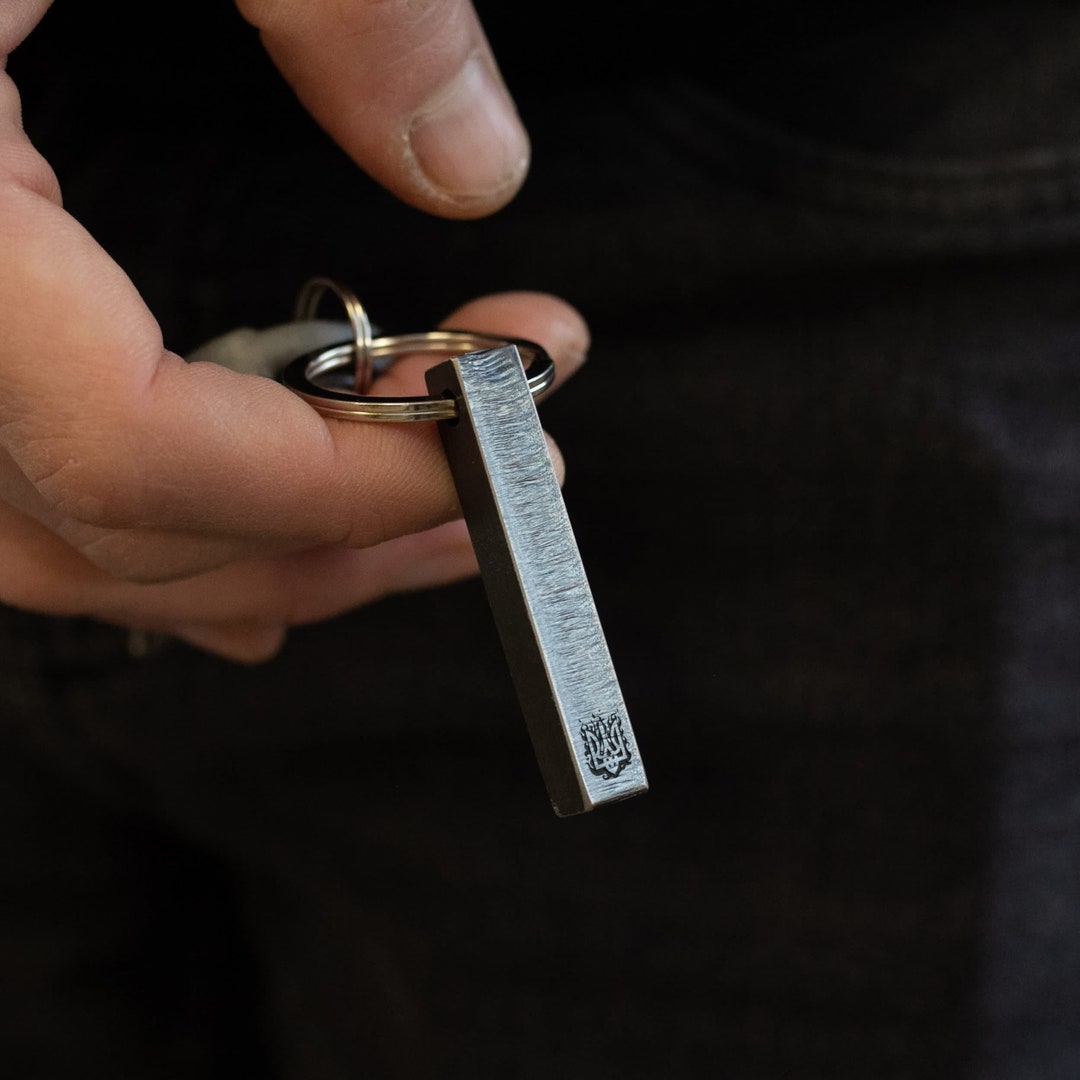 Trident Keychain, Tryzub Gift From Ukraine, Personalized Bar Key Fob ...