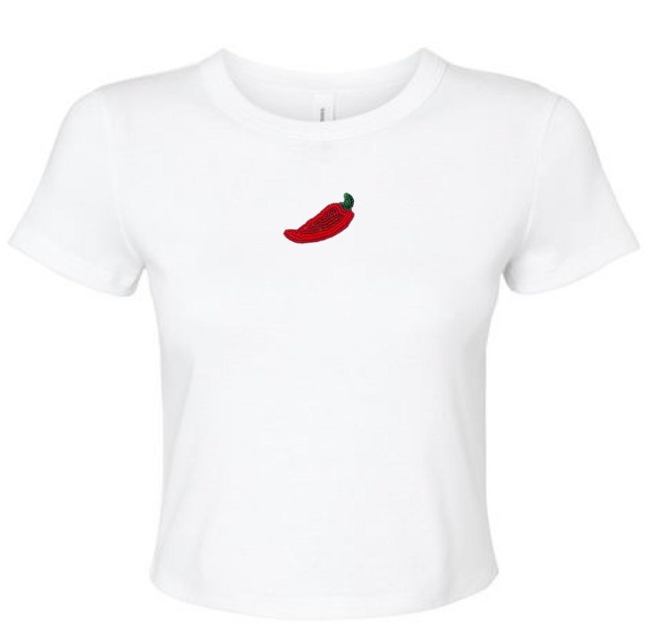 Chili Pepper Bead Embroidery T-shirt - Etsy