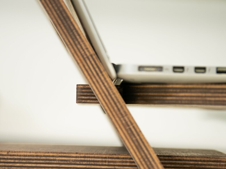 Standing Desk, Laptop Stand With Storage Bag, Floating Wooden Desk ...