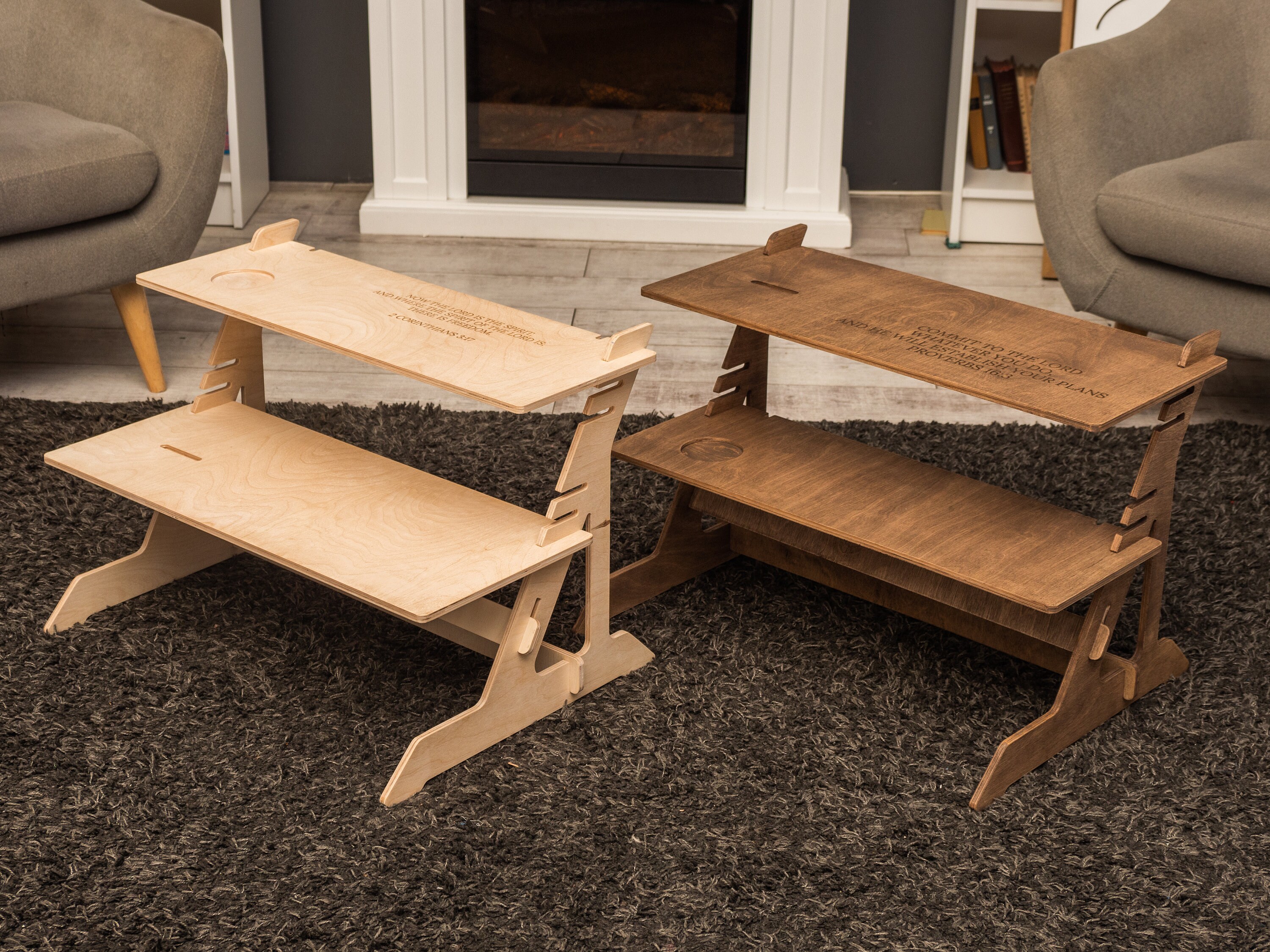 Laptop Stand , Standing Desk Laptop Stand, Wood Work Station , Modern ...