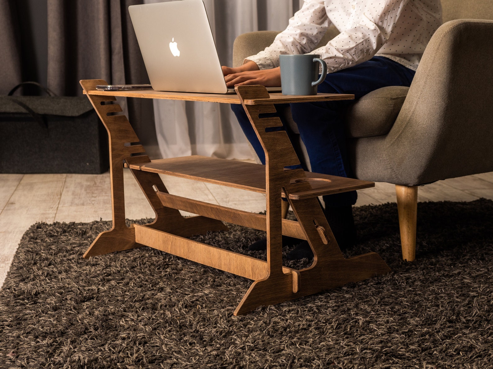 Laptop Stand , Standing Desk Laptop Stand, Wood Work Station , Modern ...