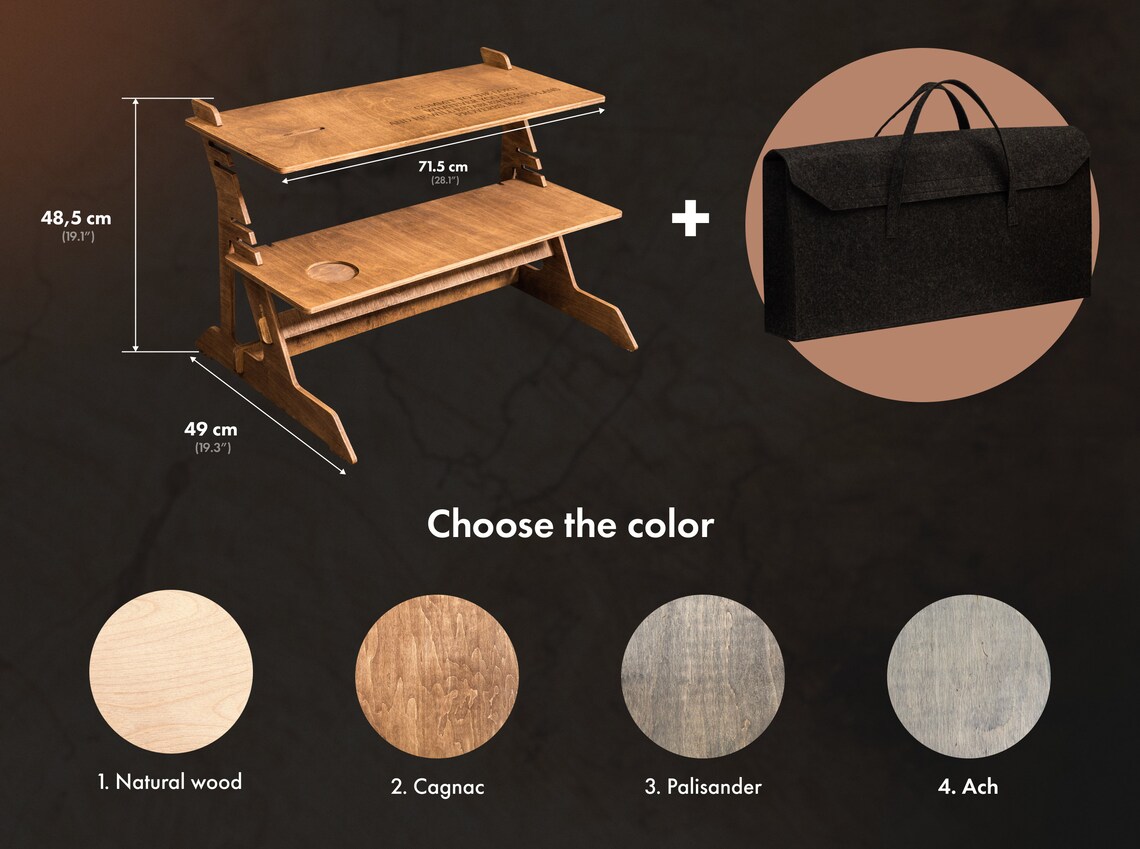 Laptop Stand , Standing Desk Laptop Stand, Wood Work Station , Modern ...