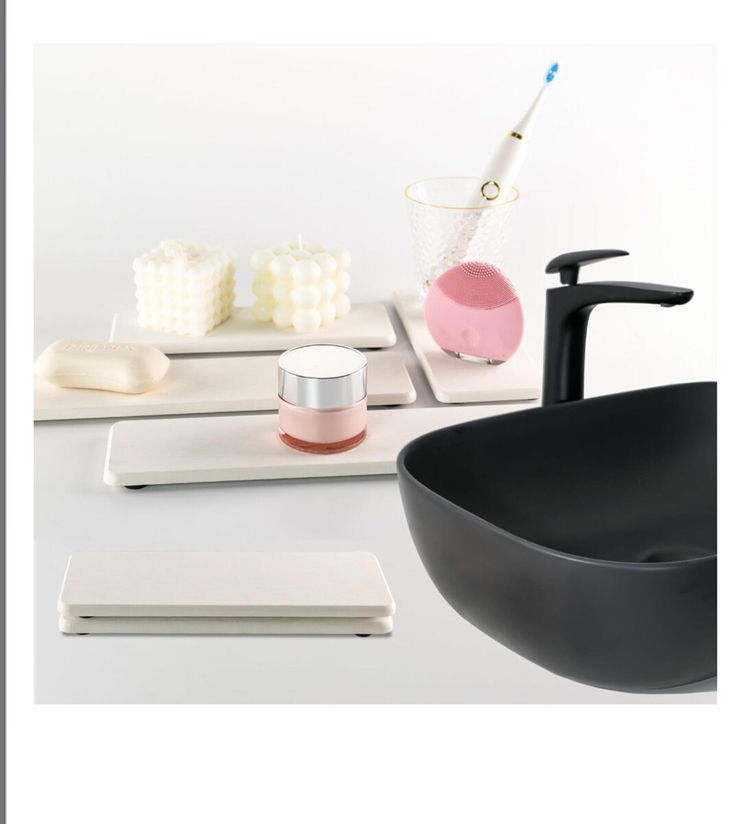 AESTHETIC Bathroom Sink/vanity Display Tray X2 Made From Absorbent ...