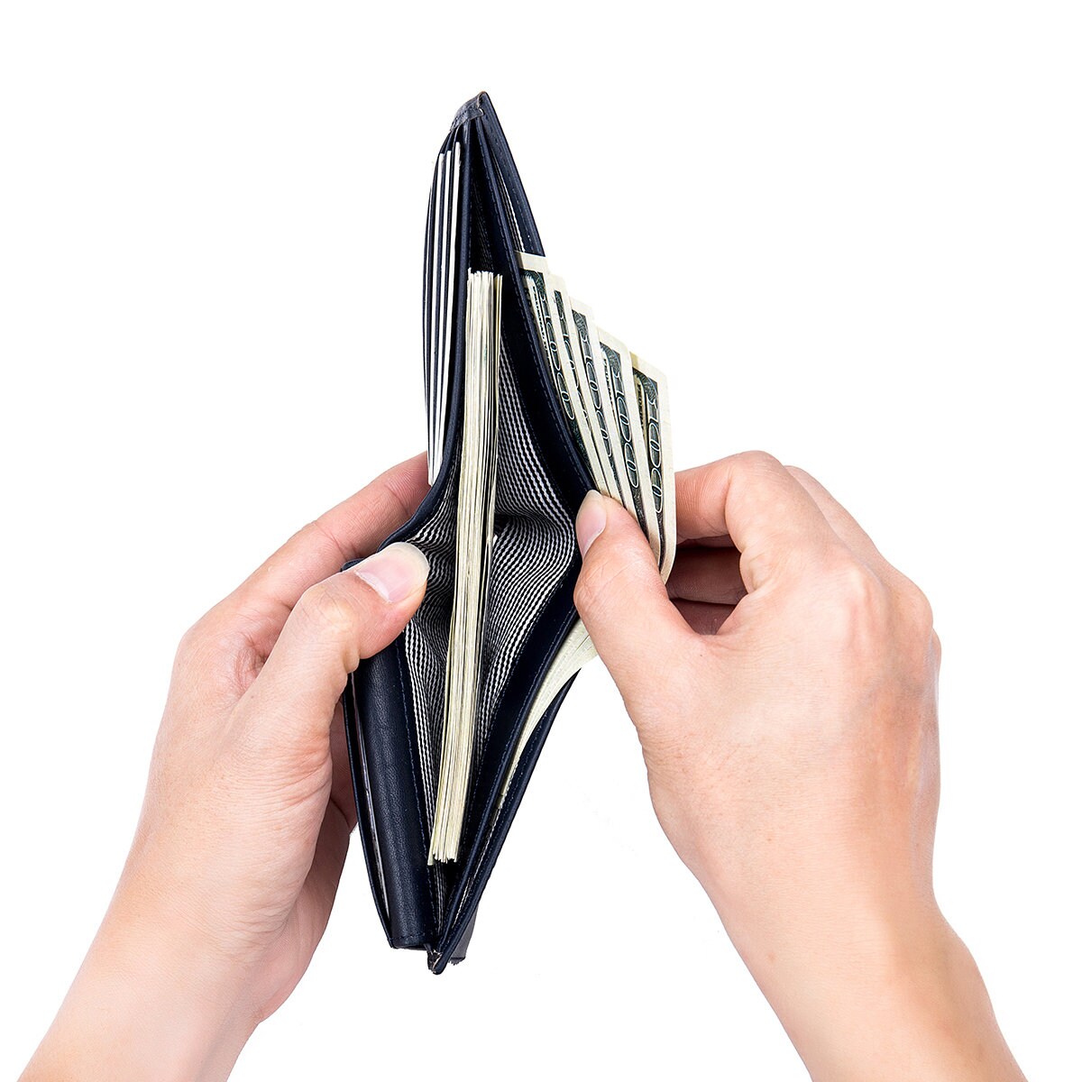 ENZODESIGN, Italian Leather, Slim Bifold Wallet, 8 Card Slot, Flip Over ...