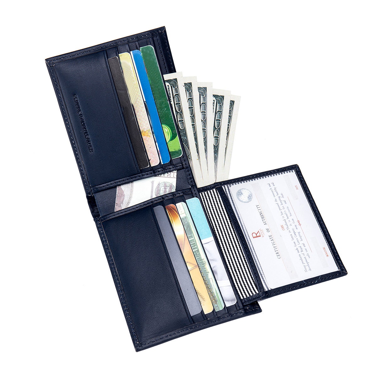 ENZODESIGN, Italian Leather, Slim Bifold Wallet, 8 Card Slot, Flip Over ...