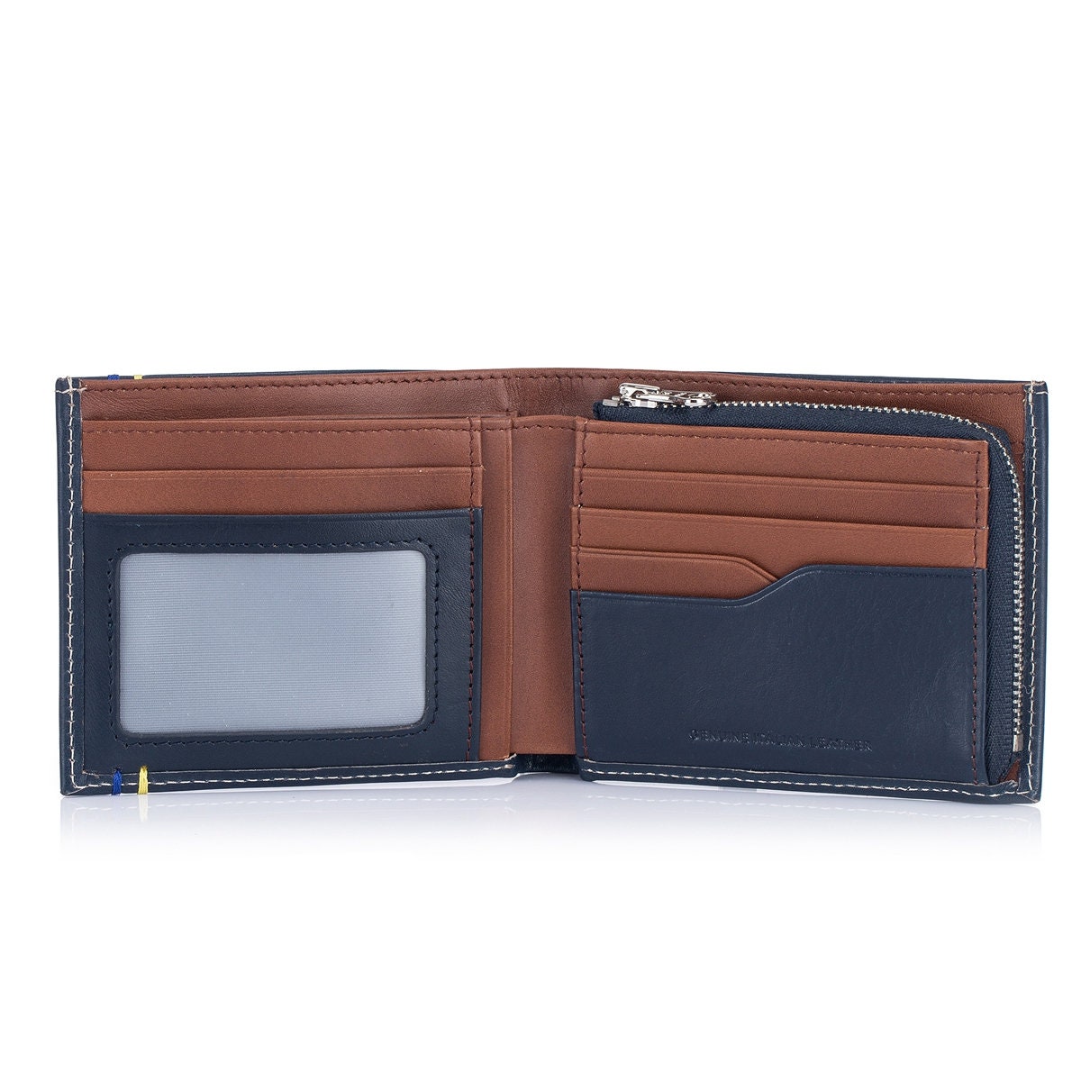 ENZODESIGN, Italian Leather Wallet, Zip Coin Compartment, Mens Wallet ...