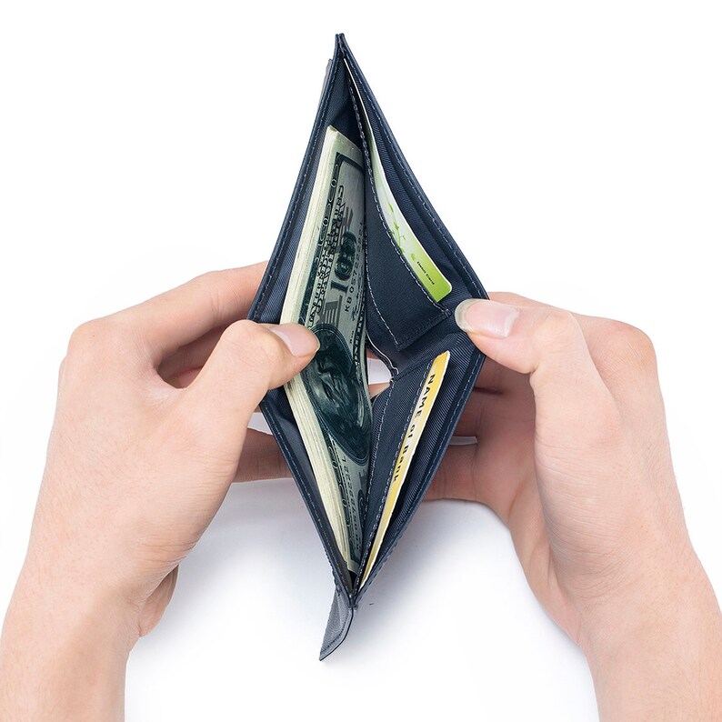 ENZODESIGN, Italian Leather, Slim Bifold Wallet, 6 Card Slots, Zipper ...