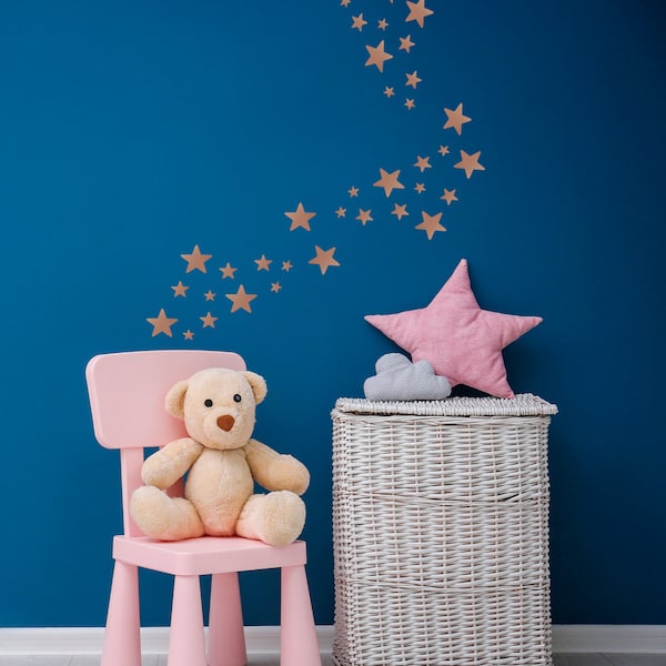 Rose Gold Star Wall Stickers - Etsy