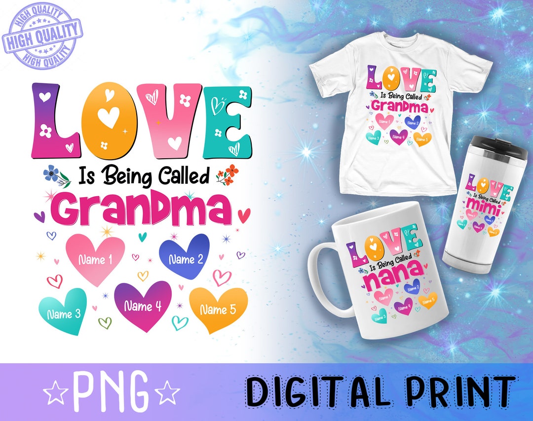 Personalized Love is Being Called Grandma Mama Heart With - Etsy