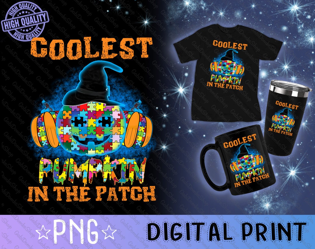 Coolest Pumpkin in the Patch Autism Pumpkin Png Autism - Etsy