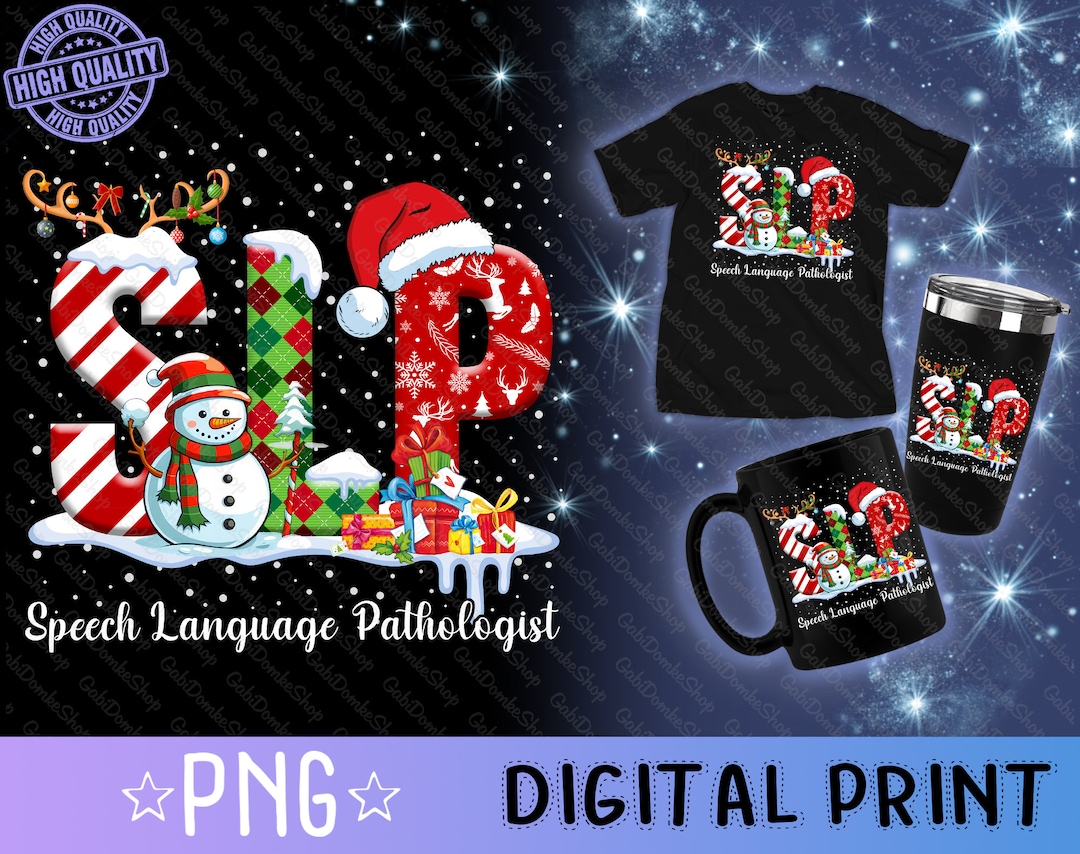 Speech Language Pathologist Christmas Png, Speech Therapy Gift, SLP ...