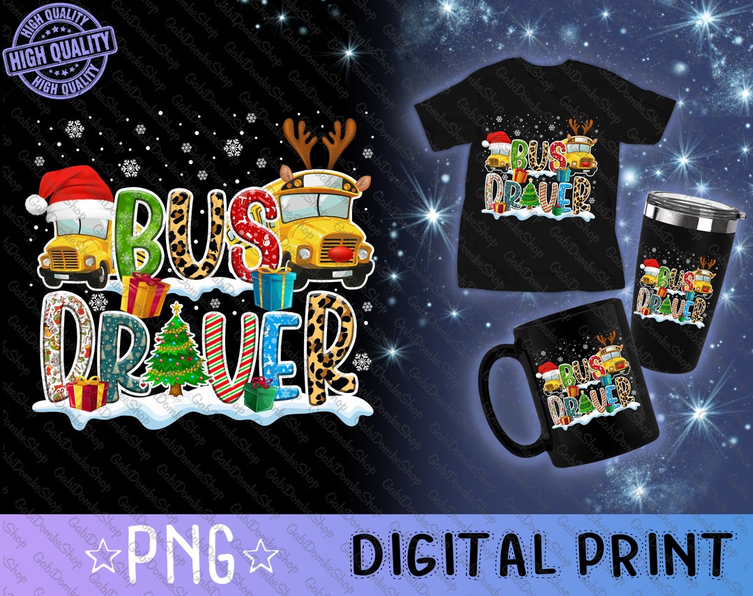 Christmas Bus Driver Png, School Bus Png, Bus Monitor Png, Merry ...
