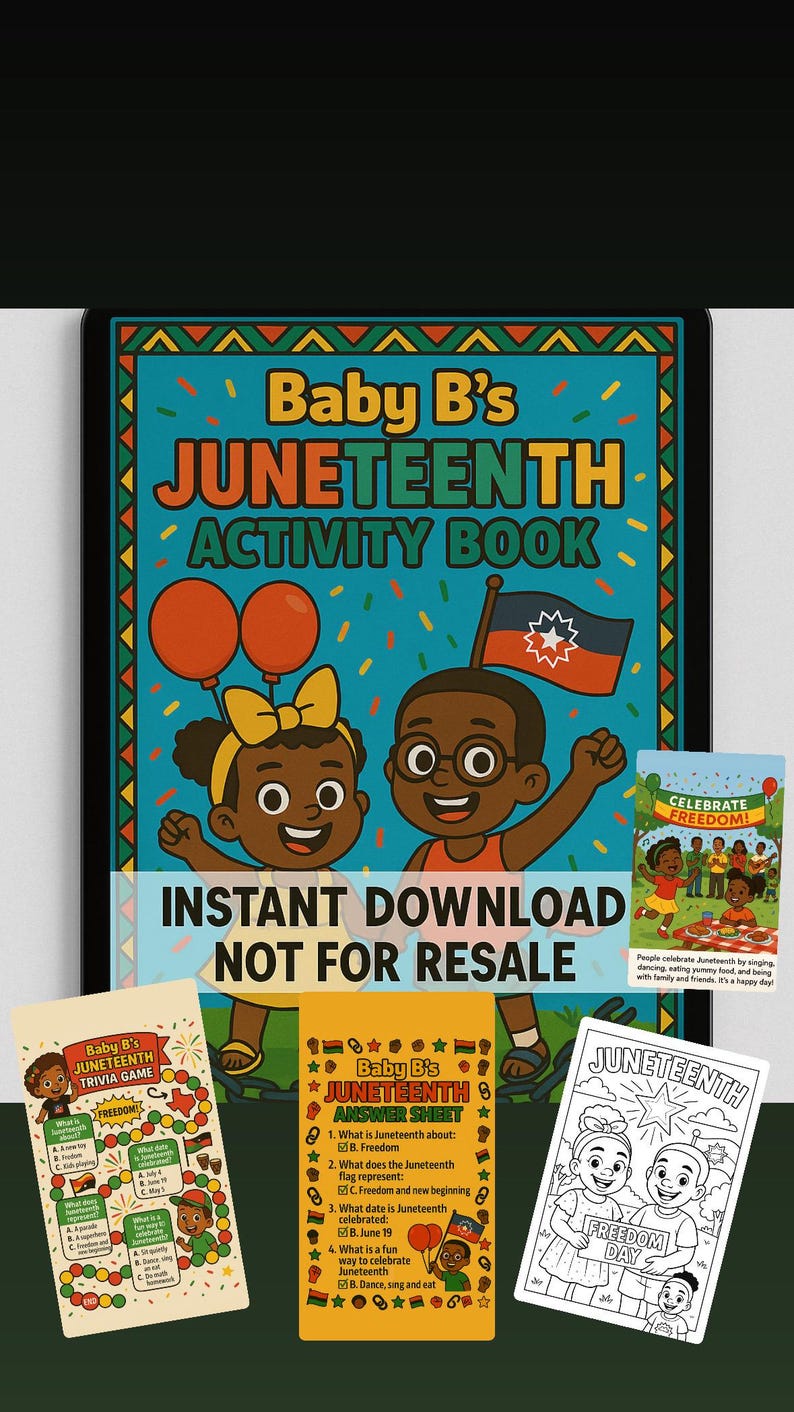 Baby B’s Juneteenth Digital Coloring & Activity Kit. PDF for Download ...