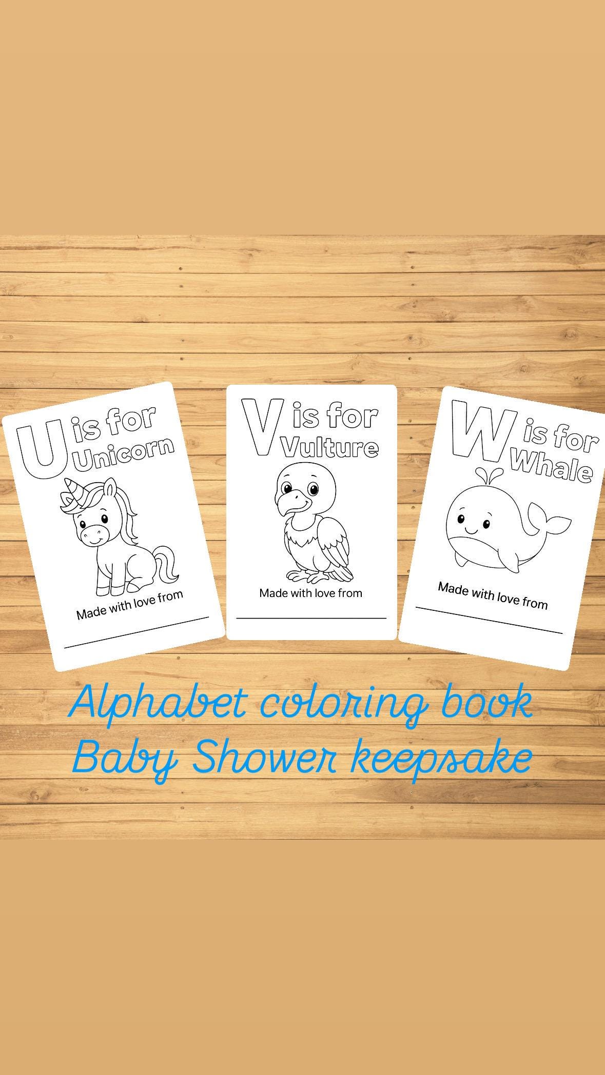 Welcome Baby! Coloring Book Keepsake | Baby Shower Alphabet Book | Baby ...