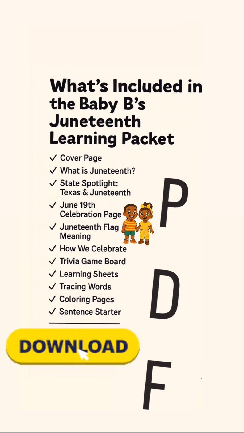 Baby B’s Juneteenth Digital Coloring & Activity Kit. PDF for Download ...