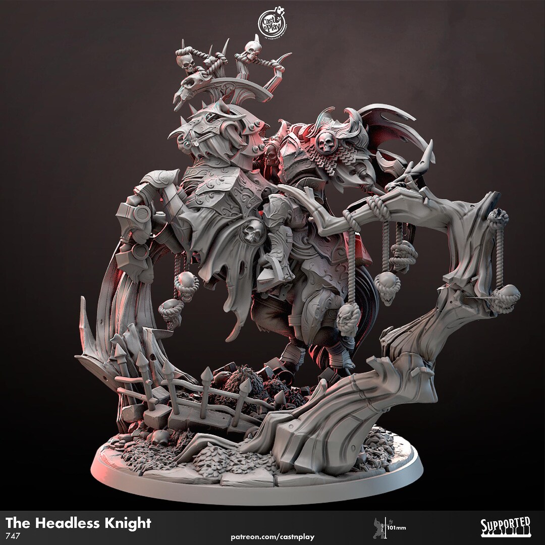 The Headless Knight by Cast N' Play Paintable Miniature 3d Printed ...