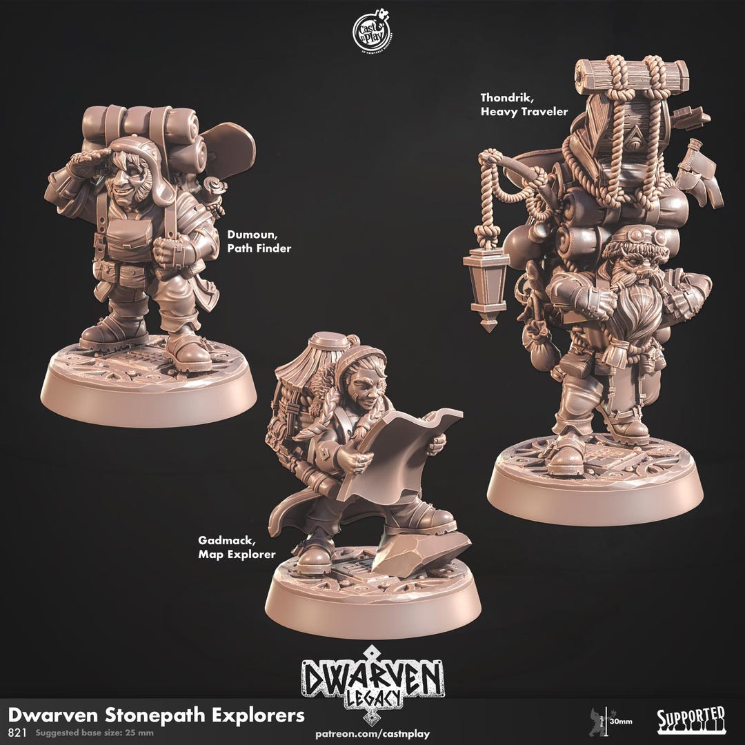 Explorer Dwarf Miner Male Female Dwarven Pathfinder Map Explorer Heavy ...