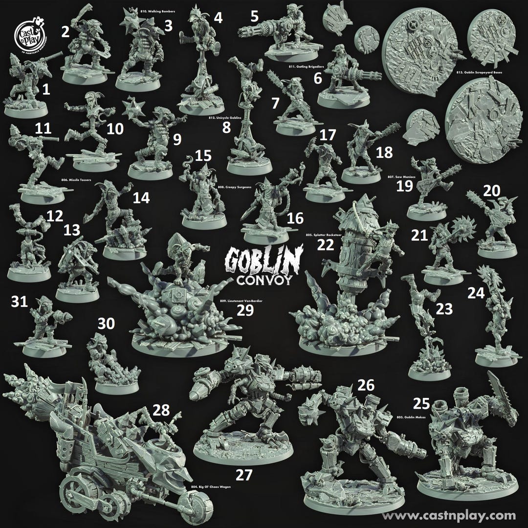 Complete Goblin Convoy 32mm Scale Collection: Fantasy Mechanical ...