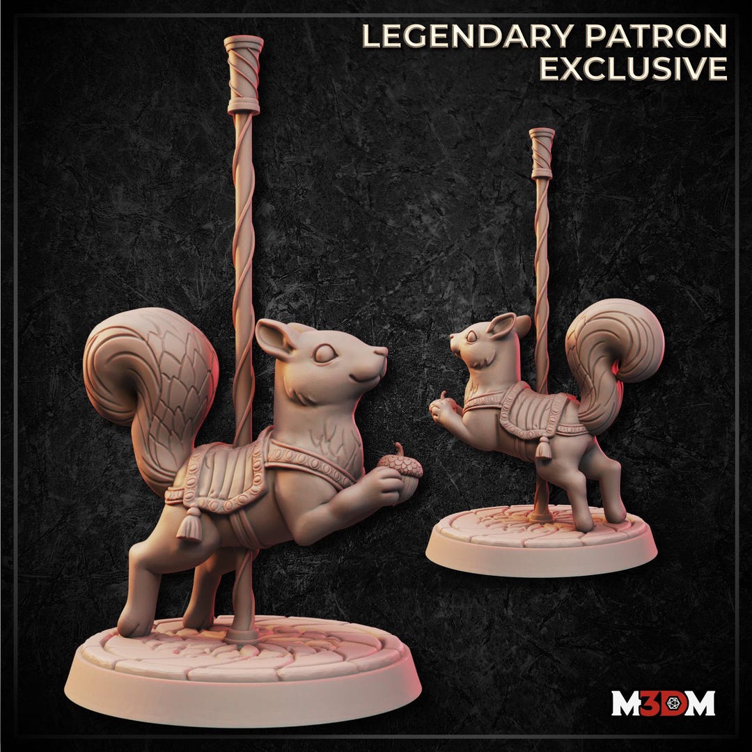 Squirrel Carousel: Paintable Miniature Model 3D Printed for Tabletop ...
