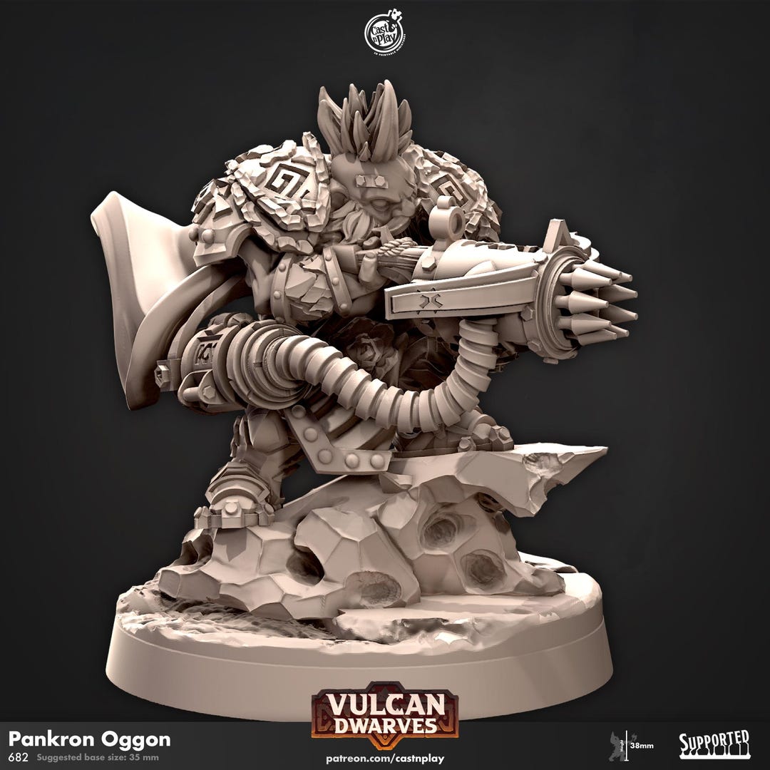 Gatling Gun Dwarf Dwarven Guard Gunslinger Pankron Oggon Paintable ...