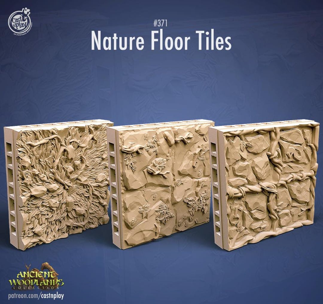 Modular Nature Forest Rocky Tiles Paintable 3D Printed With Plant Based ...